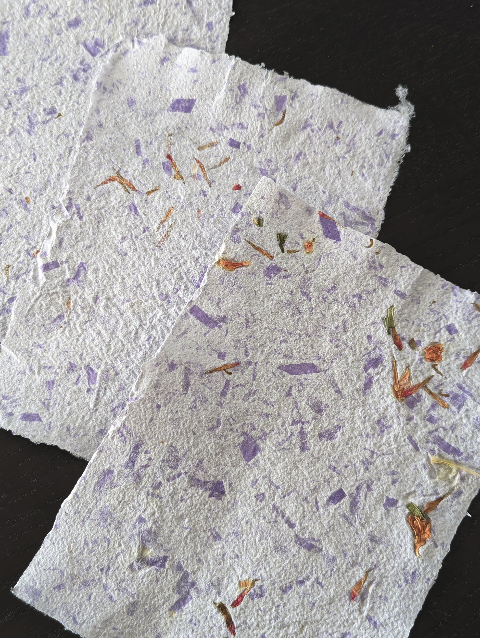 A5 Handmade Recycled Paper Single Sheet Pastel, Botanical, Scrapbook ...