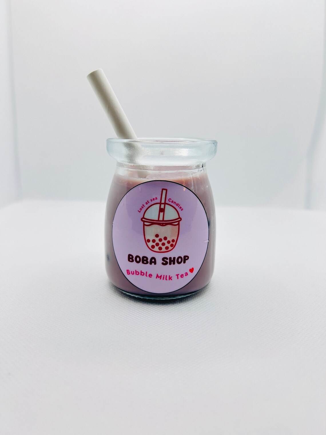Mini Boba Shop Candle Creamy Taro Scent Bubble Tea & Anime Inspired Soy ...