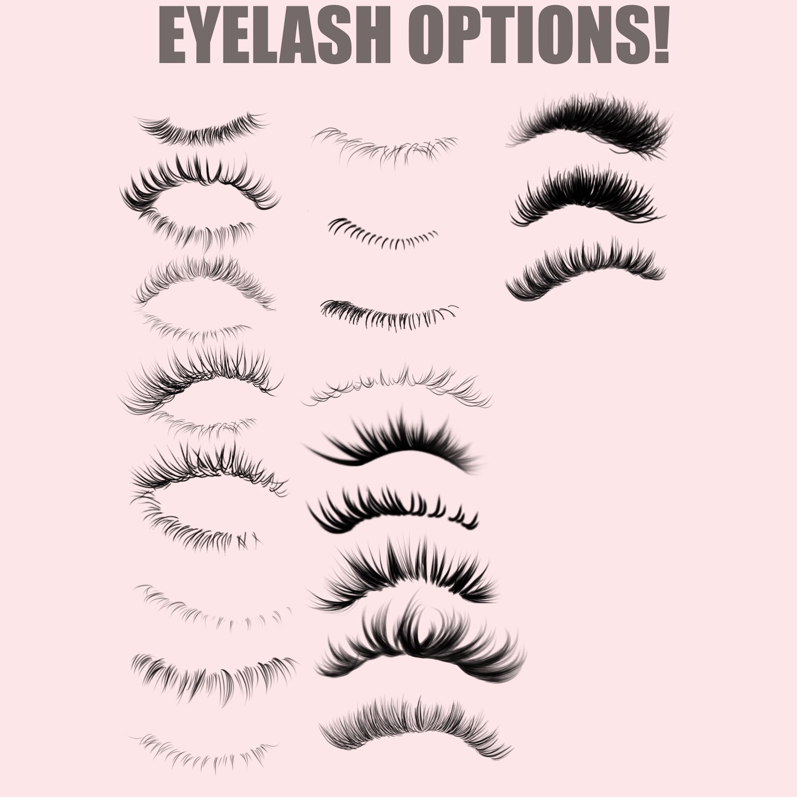 40 Eyelash and Eyebrow Stamps Procreate Stamps Procreate | Etsy