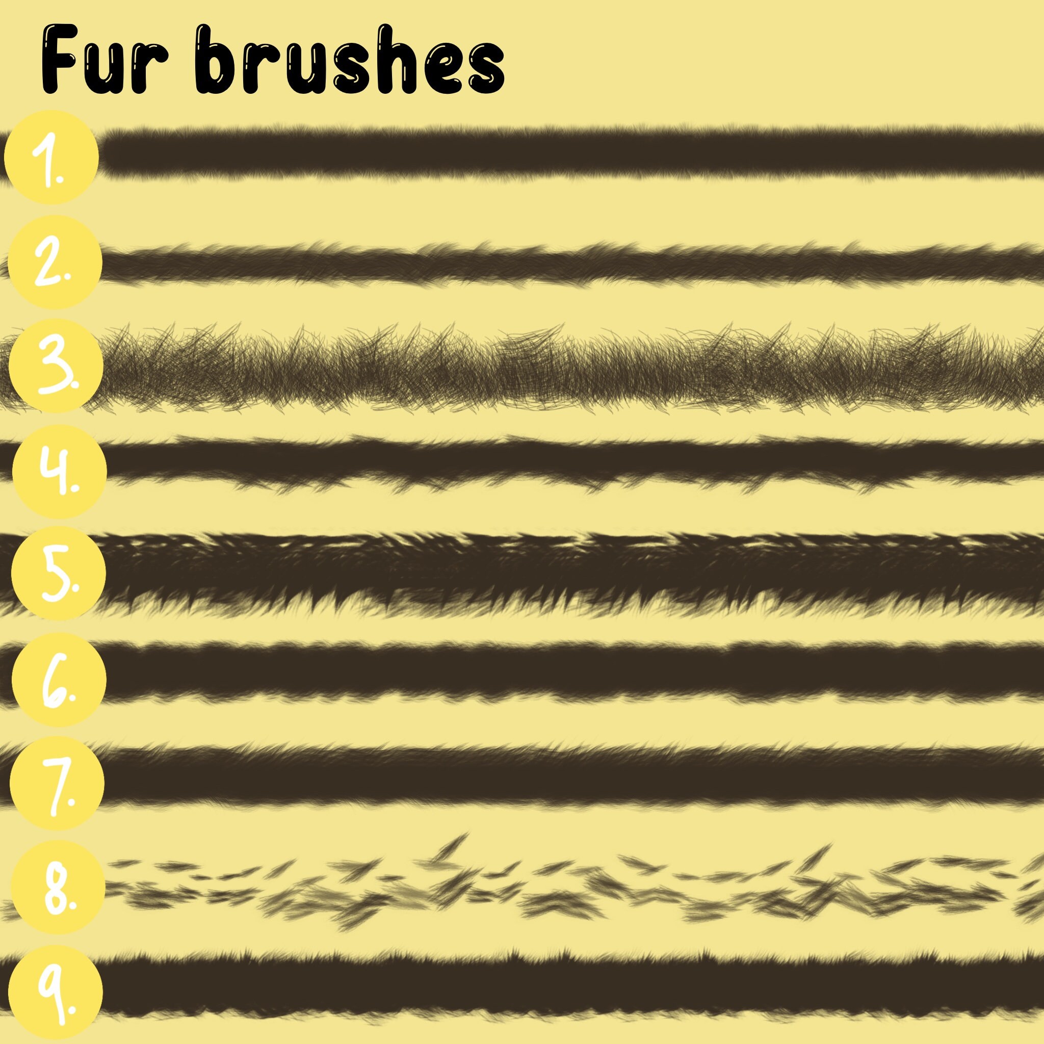 33 Procreate Animal Brush Set Fur Brush Set Fur Brushes - Etsy