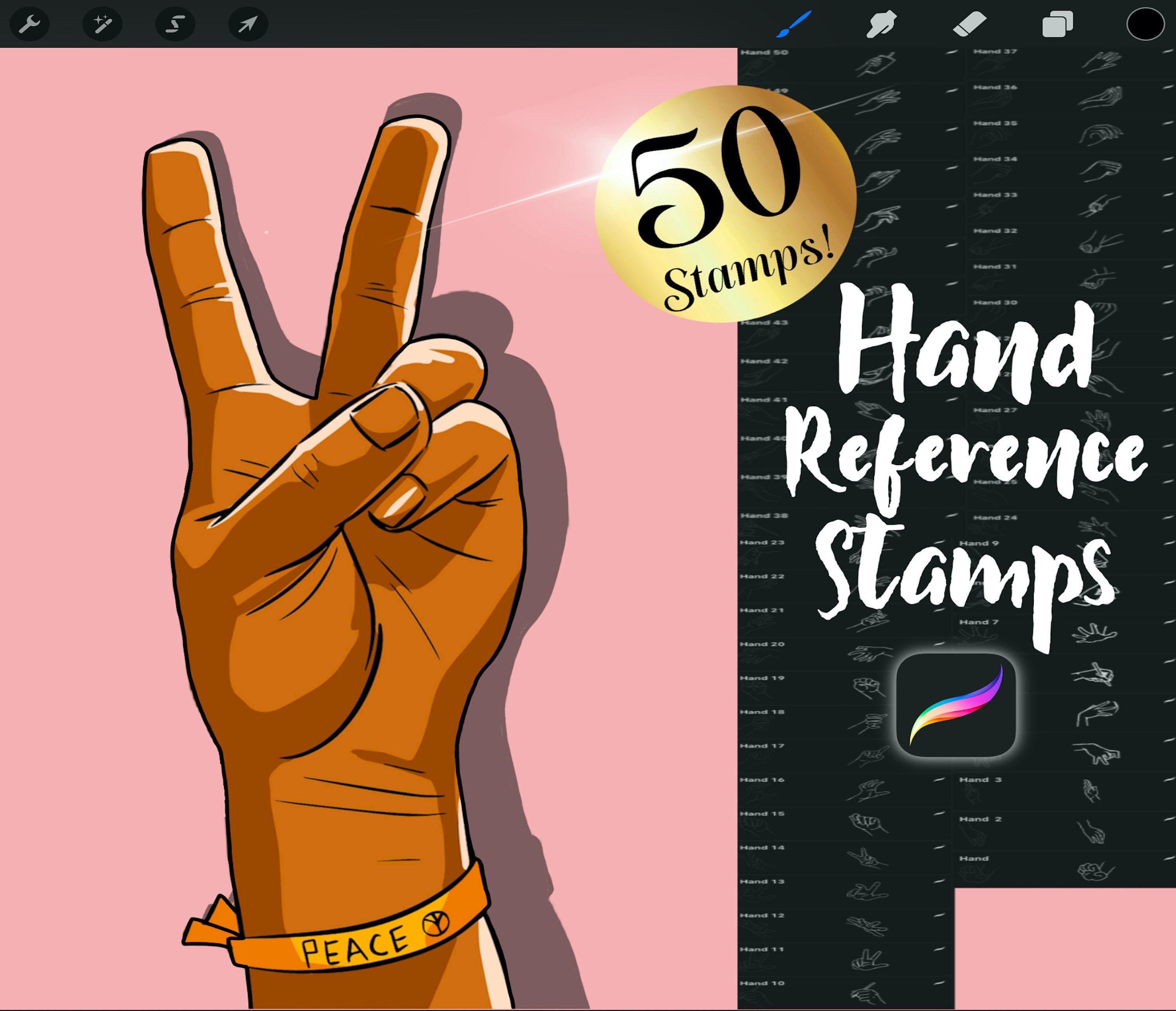 Craft Supplies & Tools Tools Printing & Printmaking Procreate Stamps ...