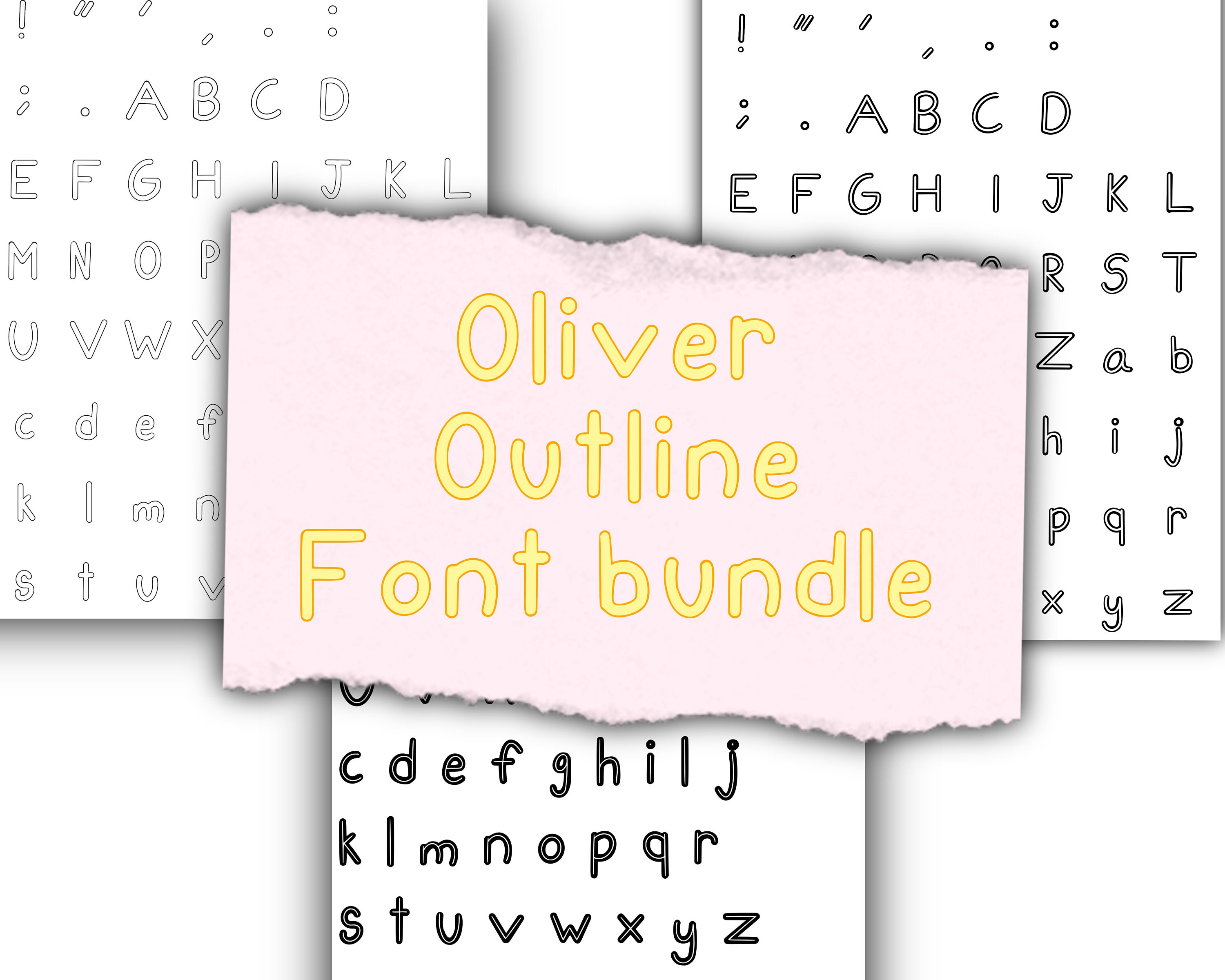 Outline font Handwritten Font Script Font Digital Font | Etsy