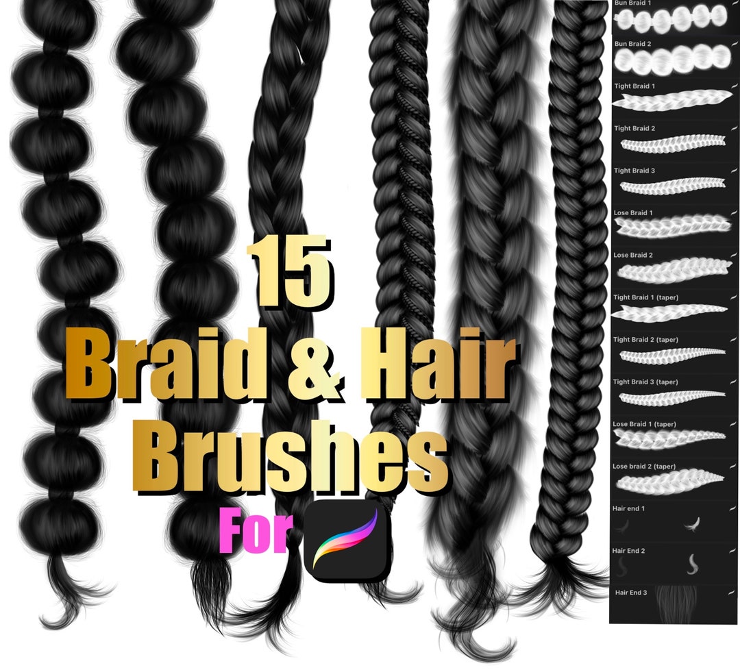 Procreate Braids Brush Set, Procreate Hair Brushes, Procreate Brushes ...