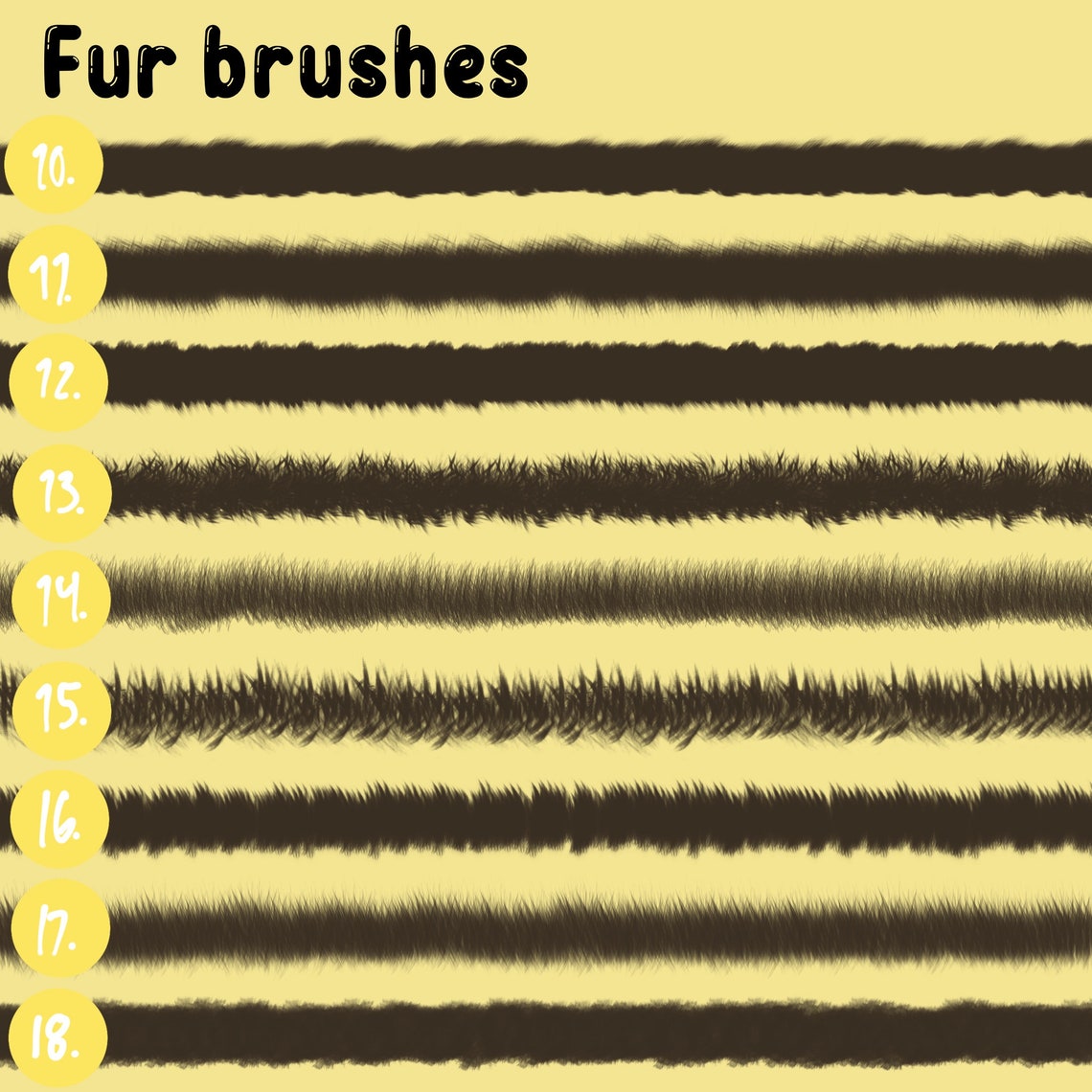 33 Procreate Animal Brush Set Fur Brush Set Fur Brushes - Etsy