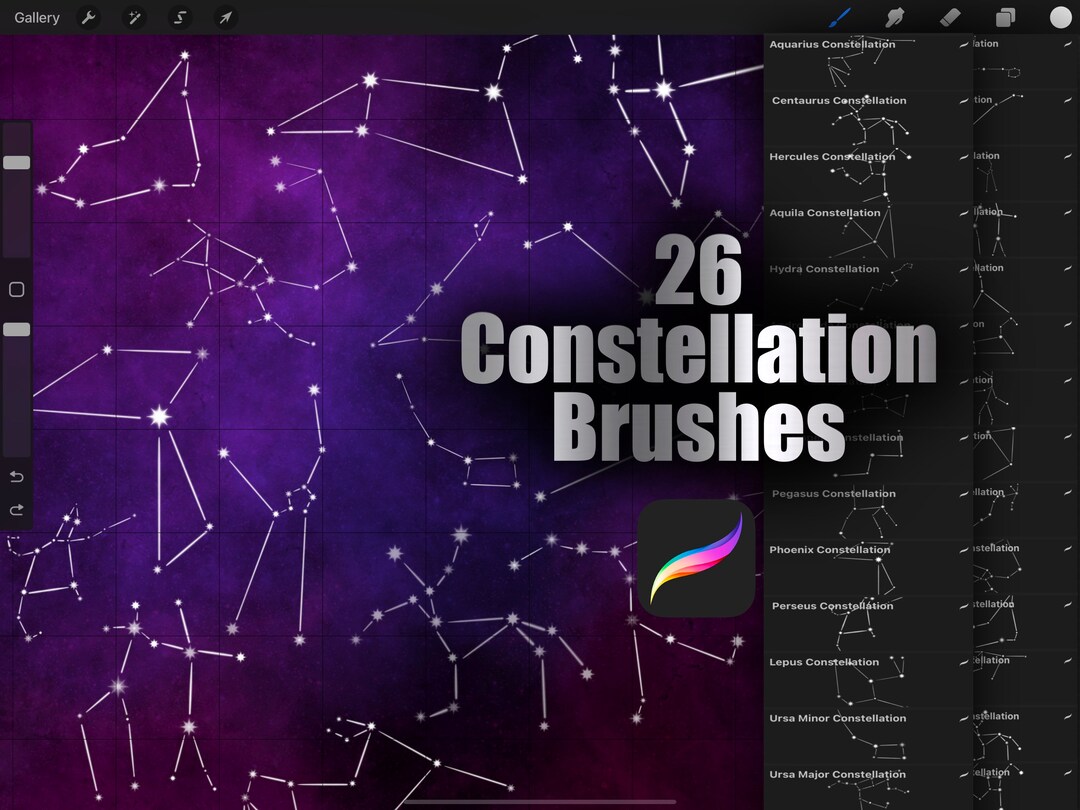 Constellation Brush Set, Star Brushes, Galaxy, Planet Brushes, Procreate Brushes, Space Brushes ...