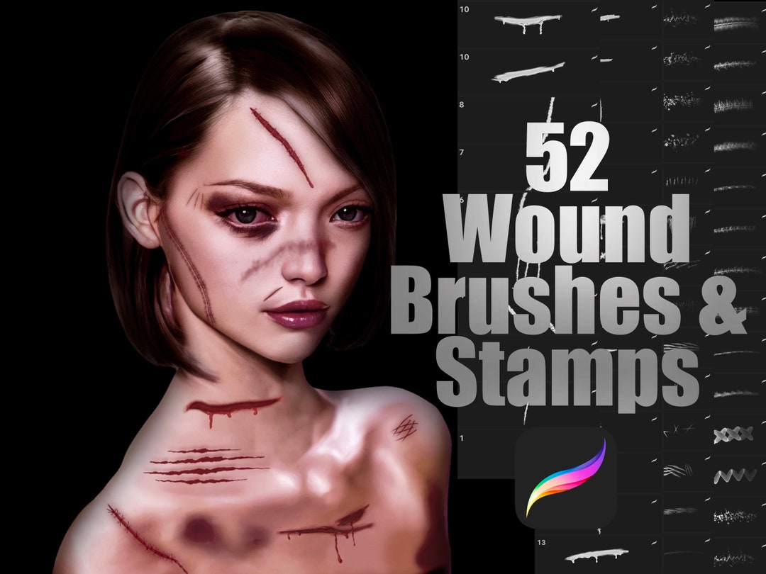 Wound Brush Set, Scar Brush Set, Procreate Brush Set, Procreate Brushes ...