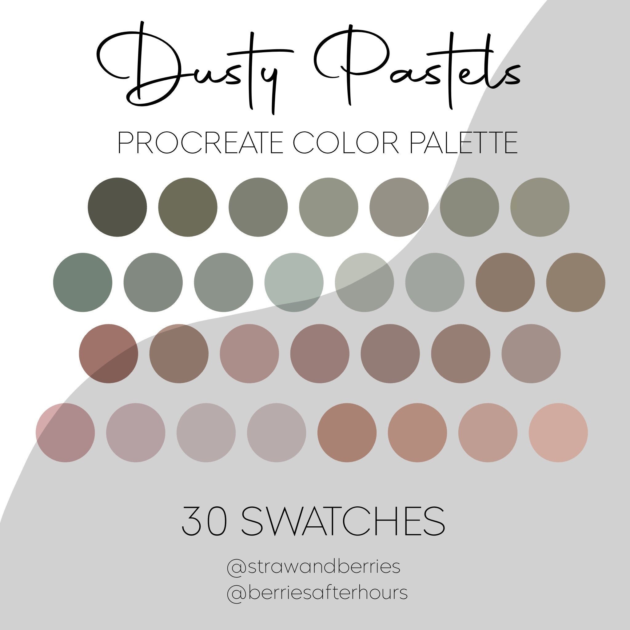 Paper 30 Color Swatches Digital Art Digital Color Palette iPad ...