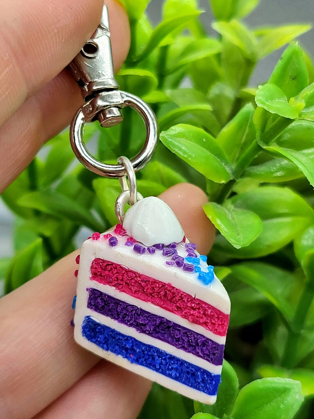 Bisexual Pride Cake Keychain, Queer Accessories, Bi Pride Bag Charm - Etsy