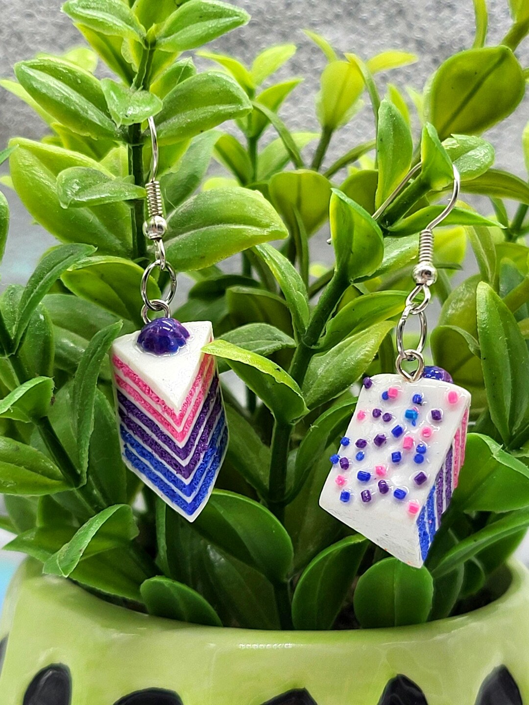 Bisexual Pride Cake Earrings – Handmade LGBTQIA+ Pride Jewelry, Queer ...