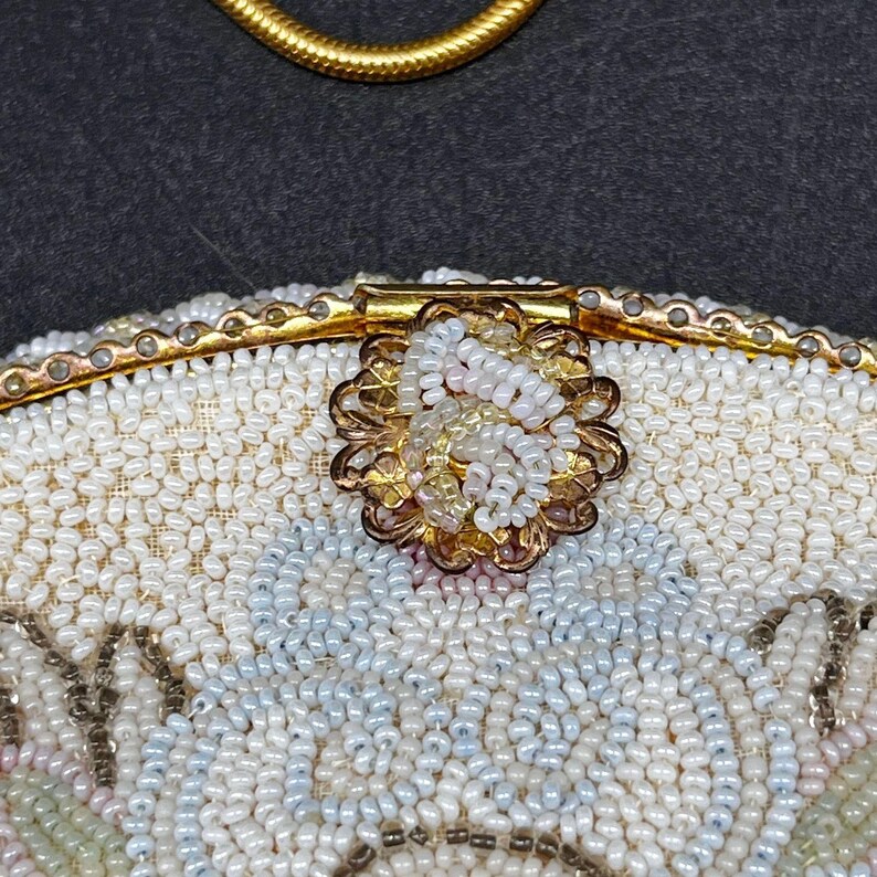 Gorgeous 1940s Walborg French Hand-made Beaded Clutch Purse With Floral ...