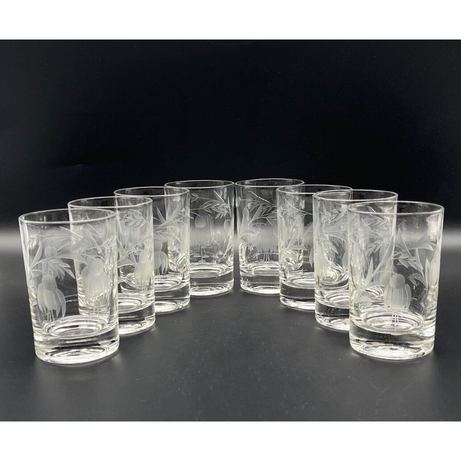 Lovely Vintage Etched Glass Bleeding Heart Florals Cocktail/juice 3.5 ...