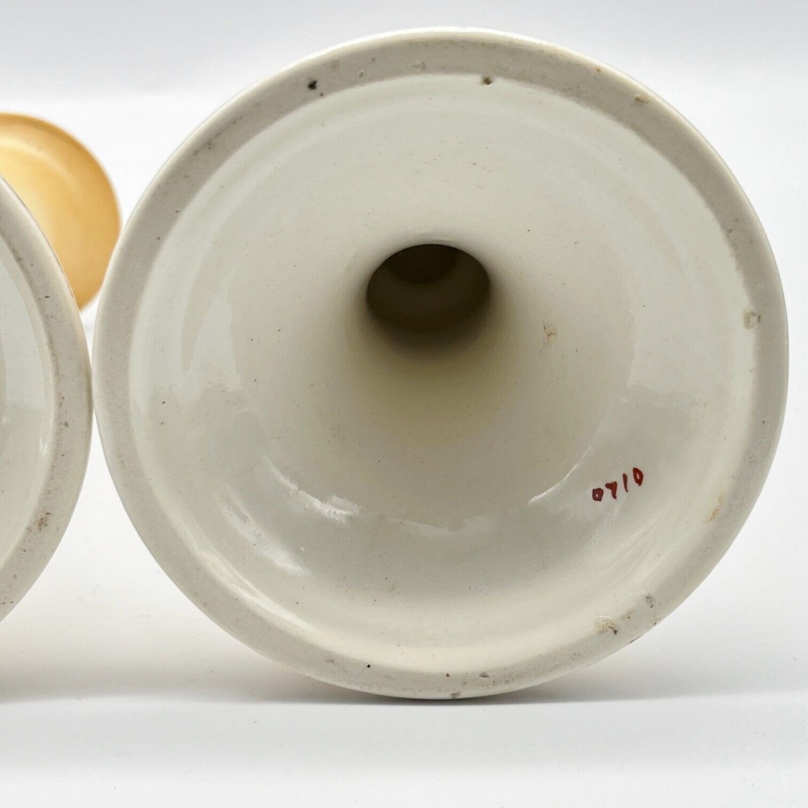 Antique Pair Crown Devon England Blush Ware Peach Floral 6.5" Candle ...