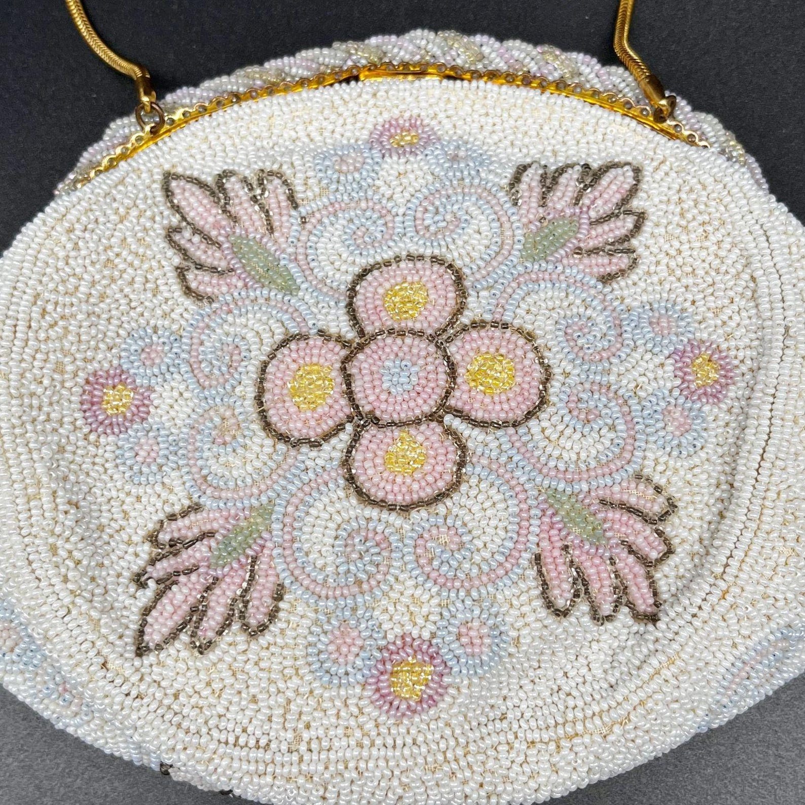 Gorgeous 1940s Walborg French Hand-made Beaded Clutch Purse With Floral ...