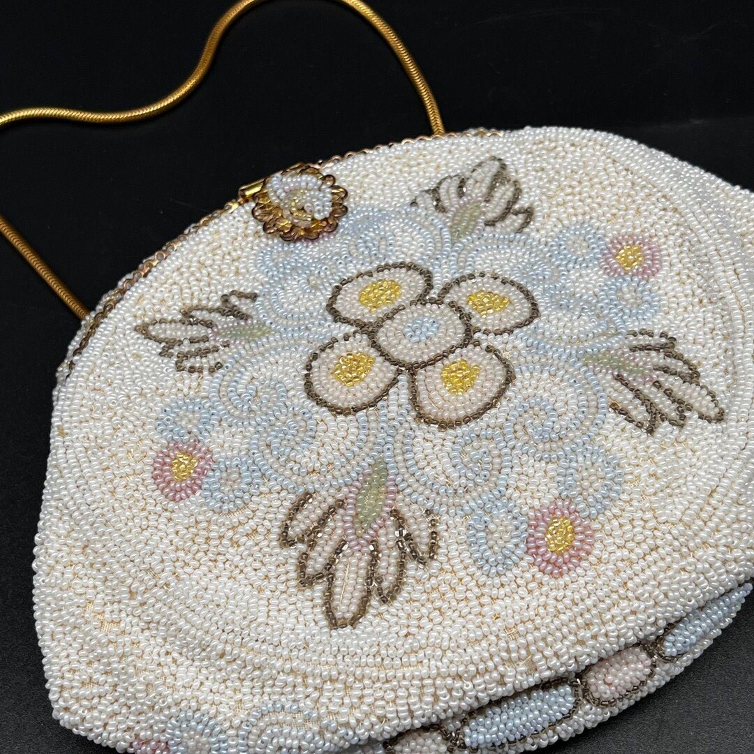 Gorgeous 1940s Walborg French Hand-made Beaded Clutch Purse With Floral ...