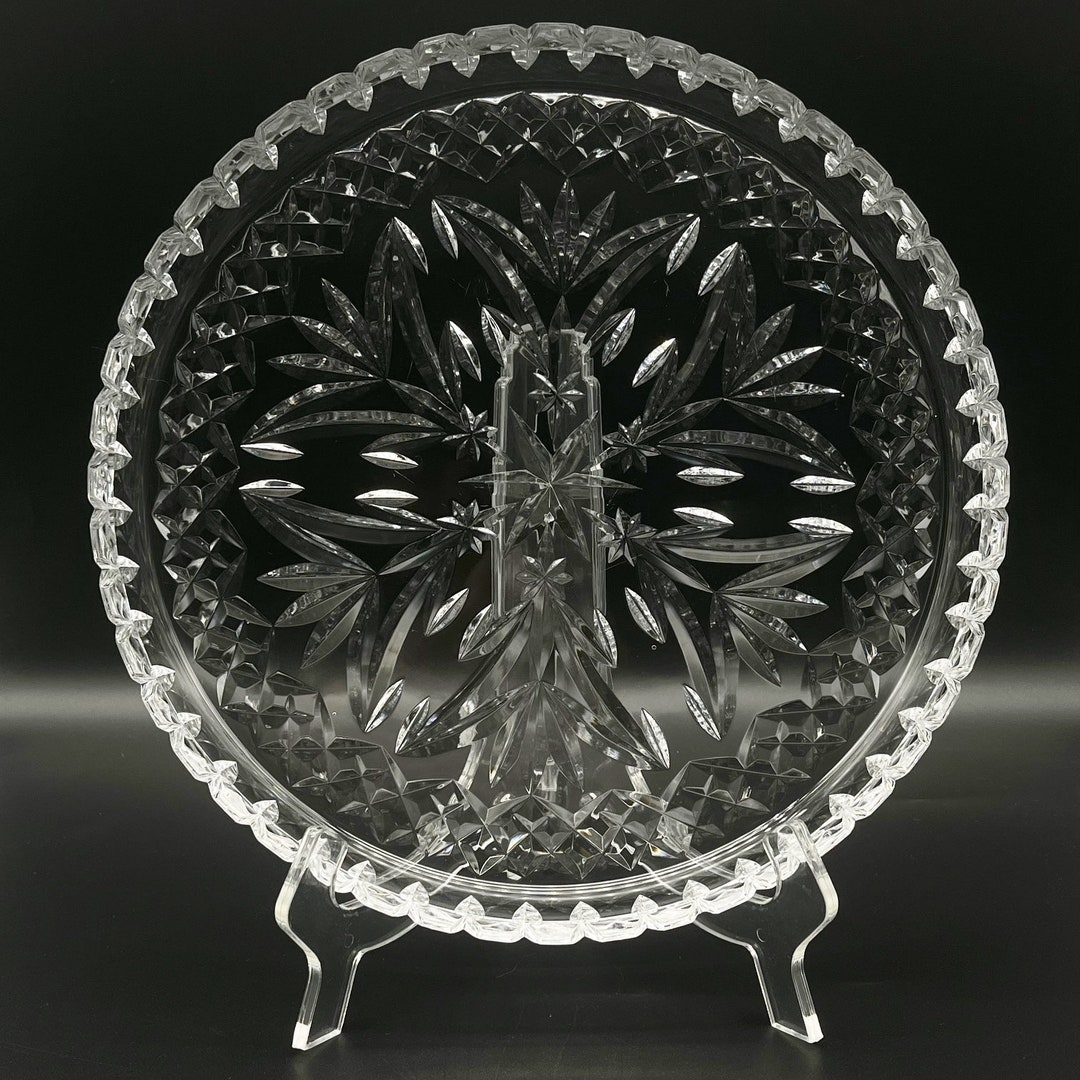 Vintage Waterford Cut Crystal Round 11 Diameter Tray/platter With Lip ...