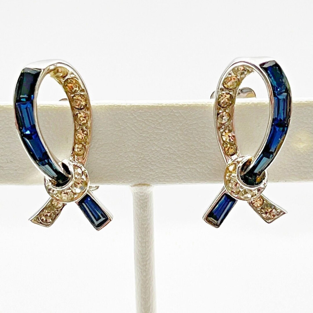 Stunning Boucher White Tone Blue Crystal Baguette /rhinestone - Etsy