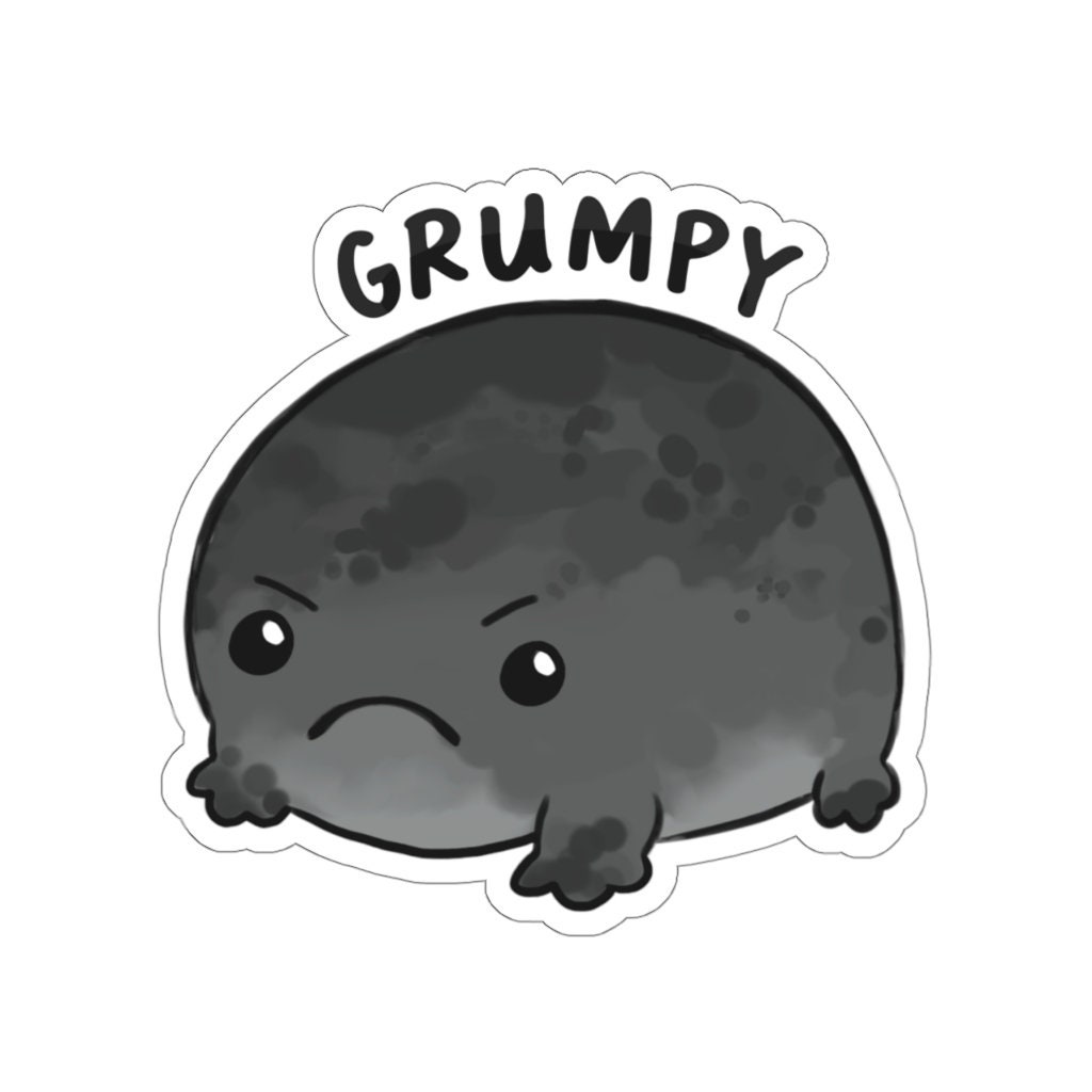 Black Rain Frog Sticker Grumpy Rain Frog Cute Grumpy Frog - Etsy