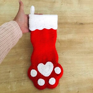 Crochet Paw Christmas Stocking Pattern, Pet Gift (PDF Pattern) - Etsy