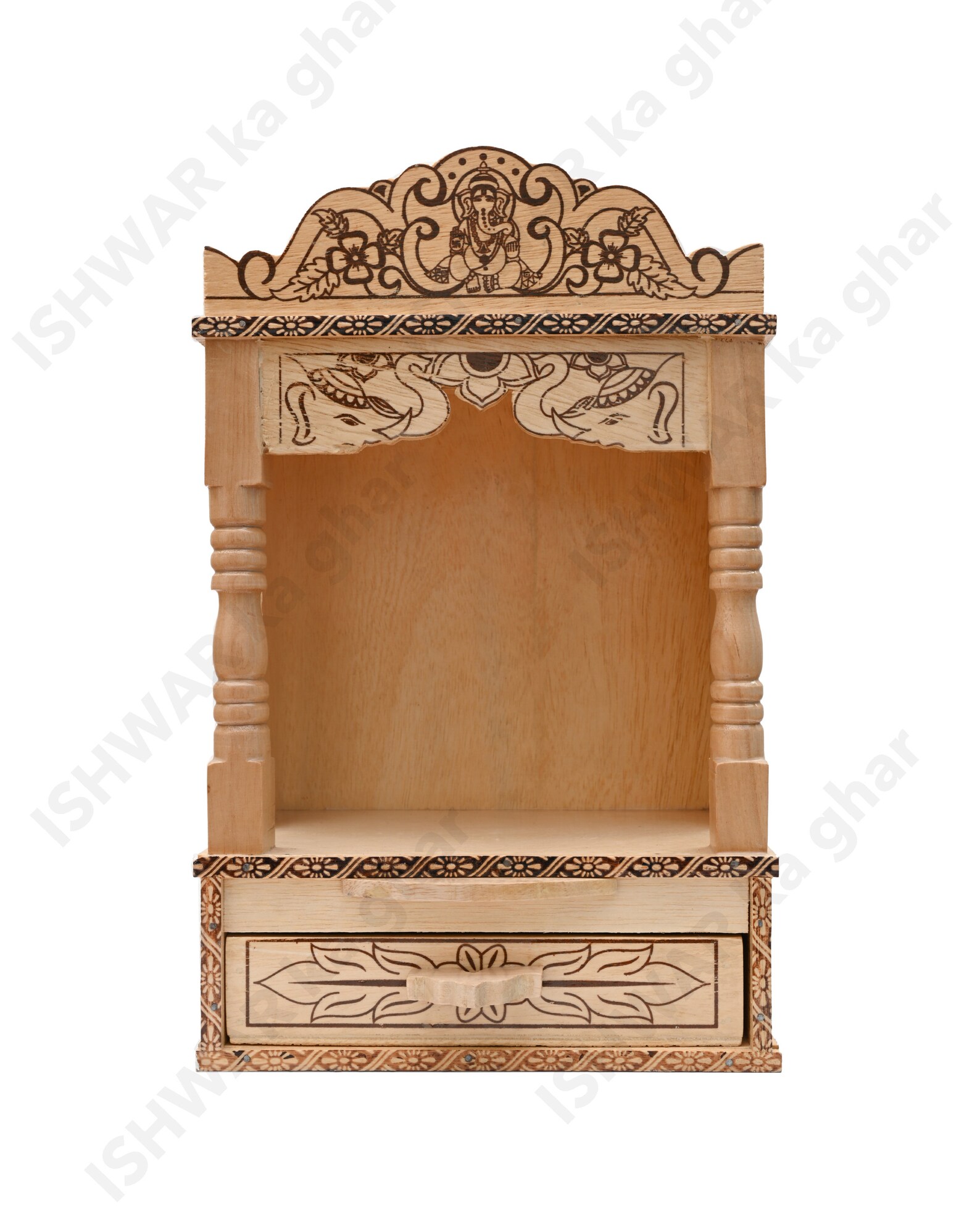 Hindu Mandir Temple Wooden Temple Mandir Handcrafted Handmade Mandir ...