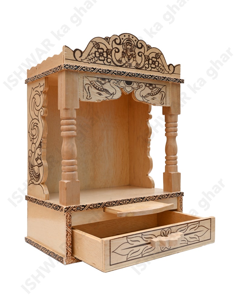 Hindu Mandir Temple Wooden Temple Mandir Handcrafted Handmade Mandir ...