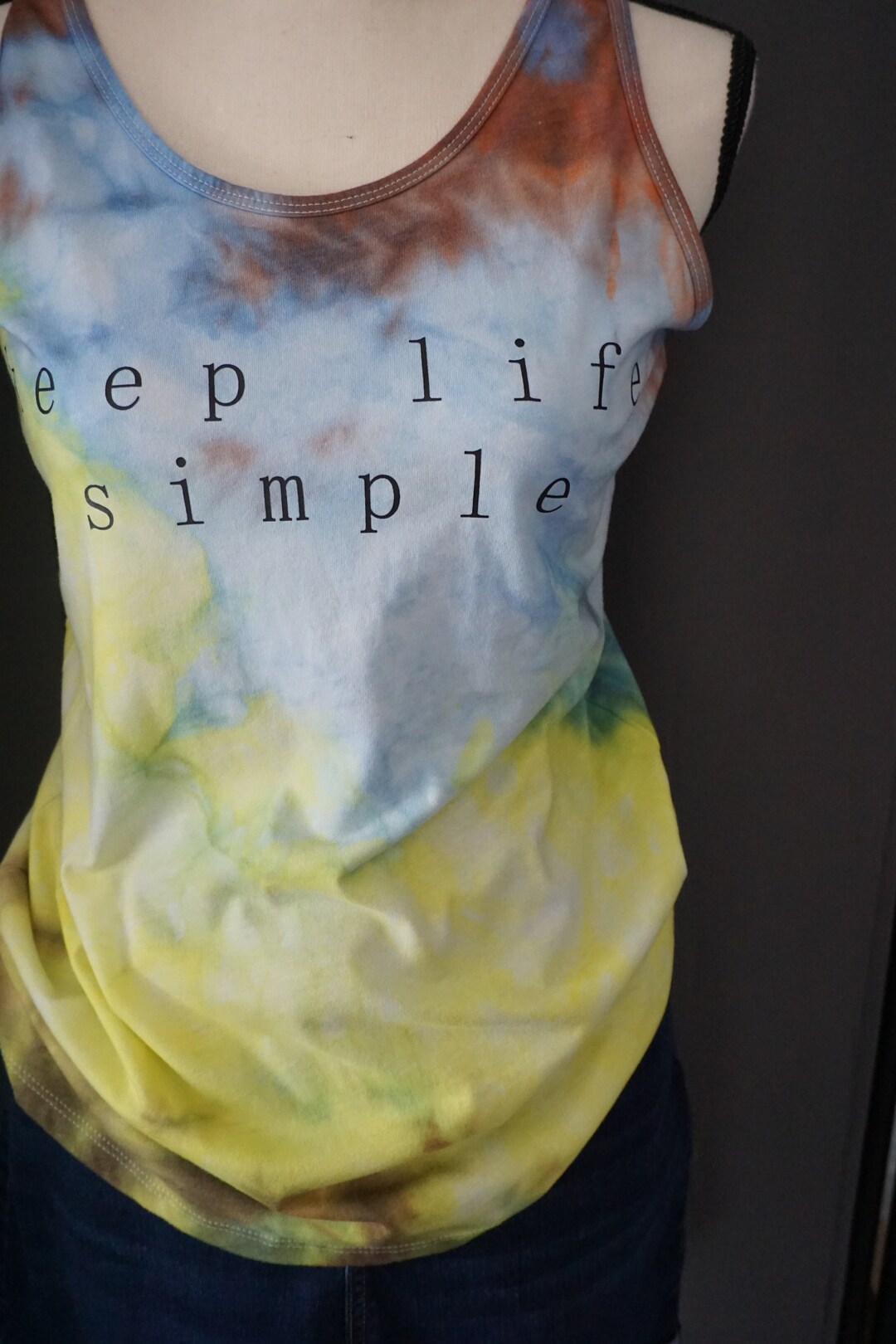 Tie Dye Tank, Screen Print - Etsy