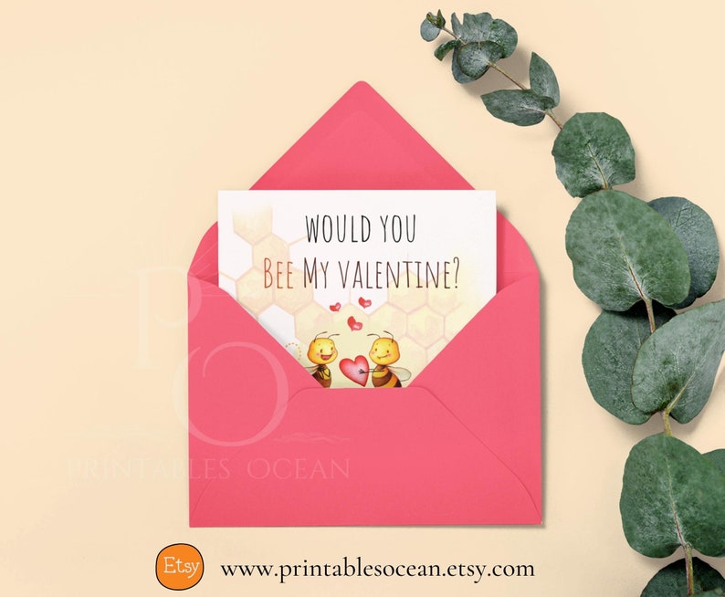 Valentines Day Card Printable, Valentine's Day Card Handmade, Would You Be My Valentine Card ...