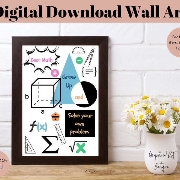 Funny Math Wall Art to Decorate Your Bedroom, Mathematical Quote, Math ...