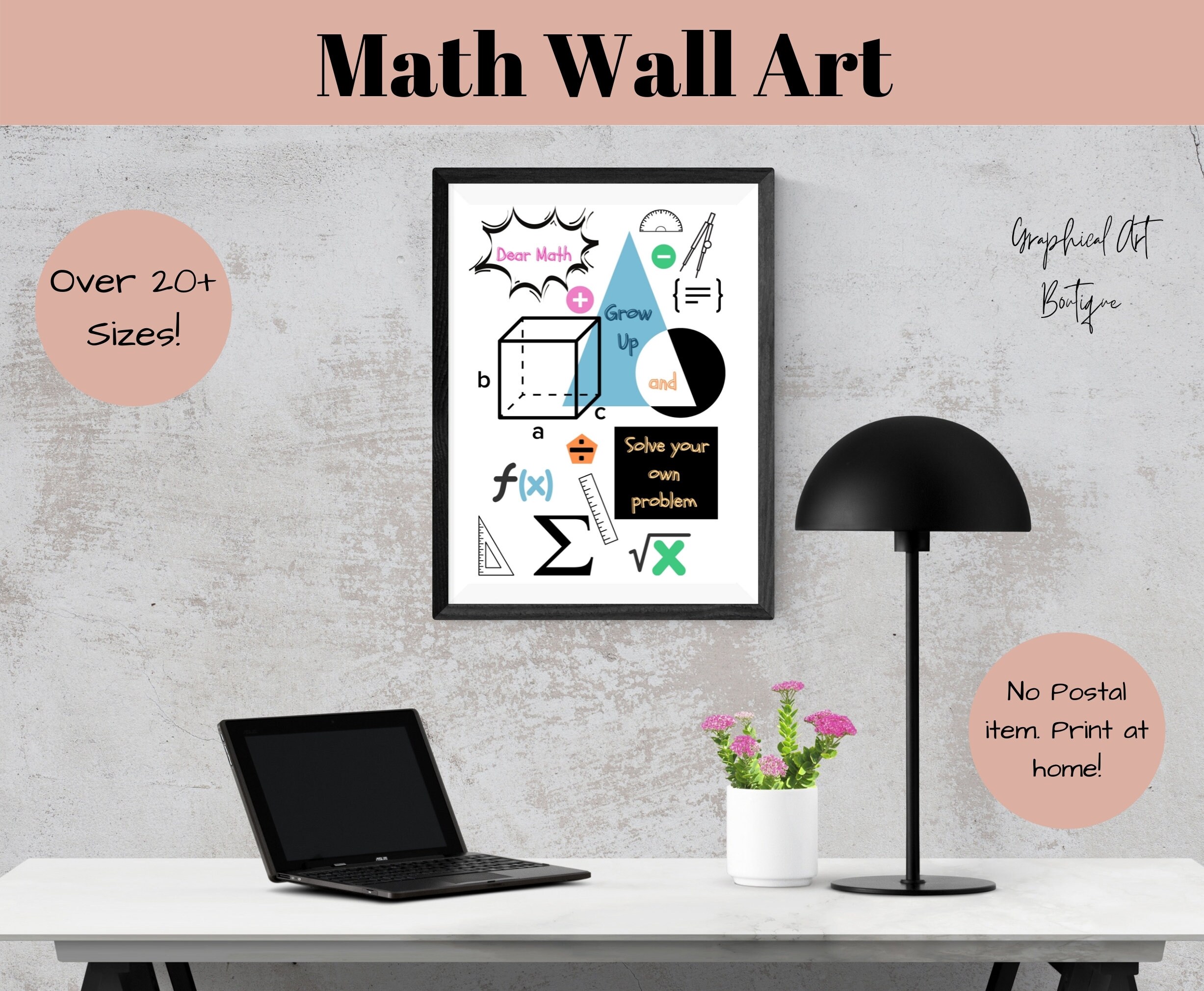 Funny Math Wall Art to Decorate Your Bedroom, Mathematical Quote, Math ...