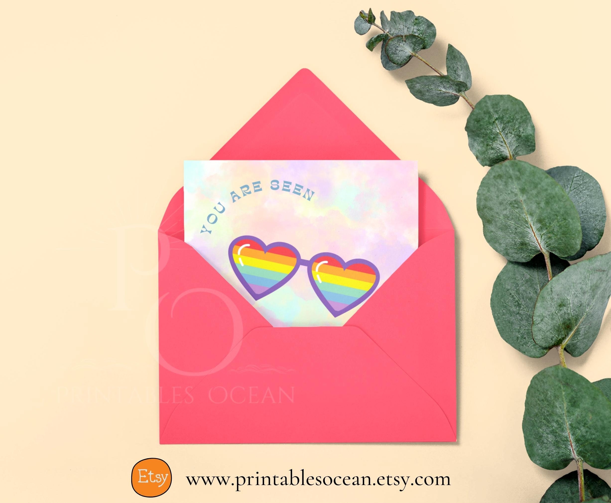 LGBTQ Valentines Card Printable, LGBTQ Pride Queer Gay Lesbian Love ...