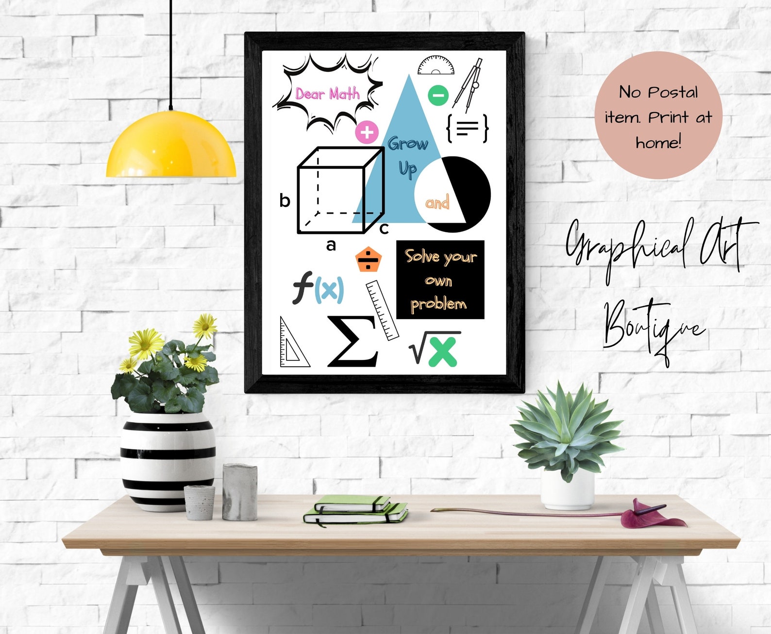 Funny Math Wall Art to Decorate Your Bedroom, Mathematical Quote, Math ...