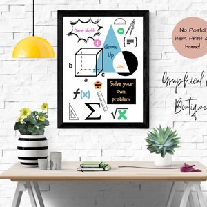 Funny Math Wall Art to Decorate Your Bedroom, Mathematical Quote, Math ...
