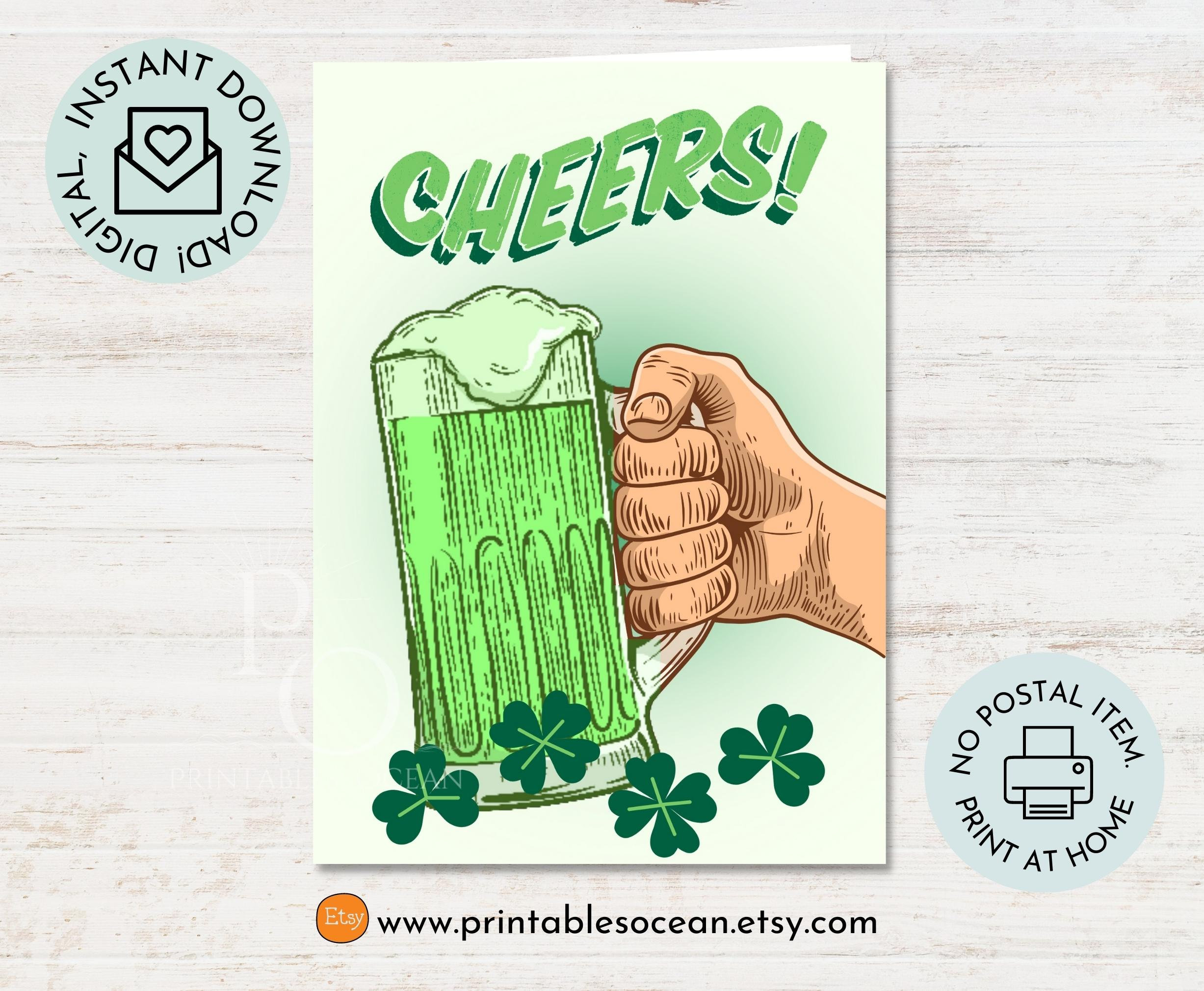 St Patrick's Day Card Printable, Irish St Paddys Patty Day Card, Irish ...