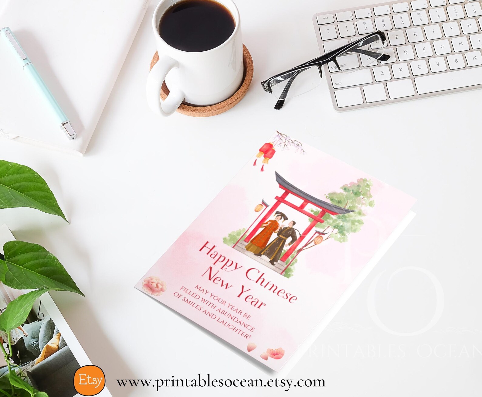 Chinese New Year Card Printable, Lunar New Year Card, Chinese Lunar New ...