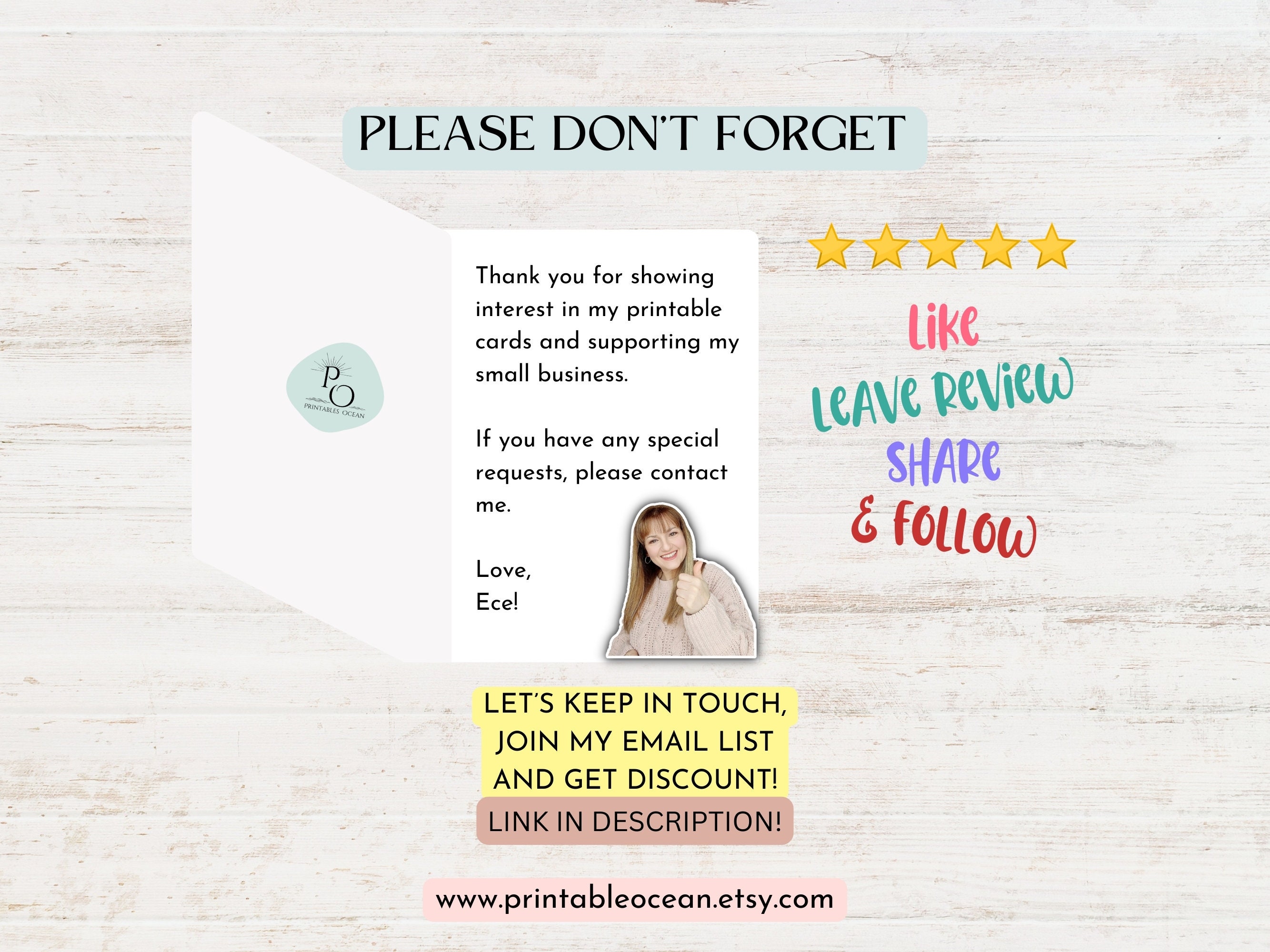 Printable Nanny Mother's Day Floral Card 5x7 Inches Last Minute Gift ...