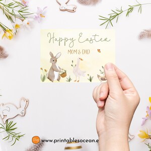 Easter Card for Mom and Dad Printable Instant Download Last Minute 7x10 ...