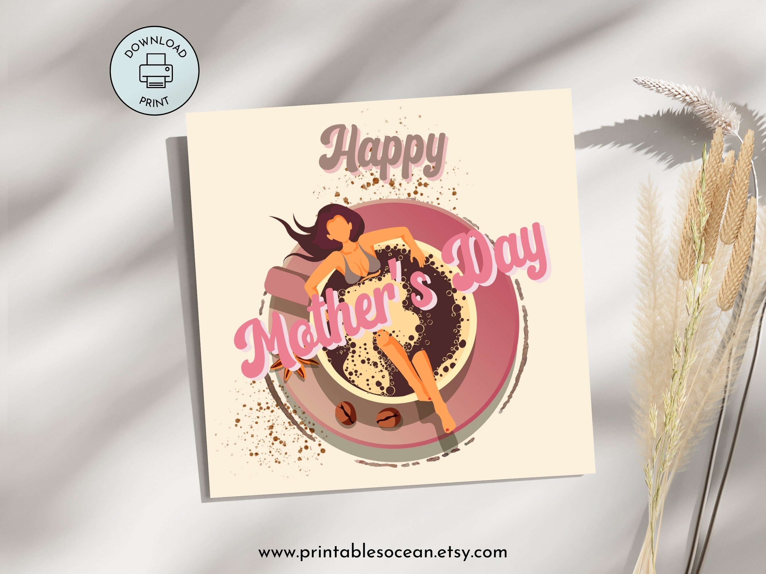 Printable Mother's Day Card for Coffee Lovers Instant Download Last ...