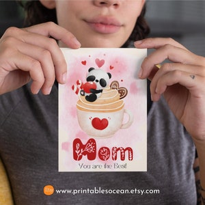 Mother's Day Card Printable, Cute Panda Mom Card for Mother's Day ...