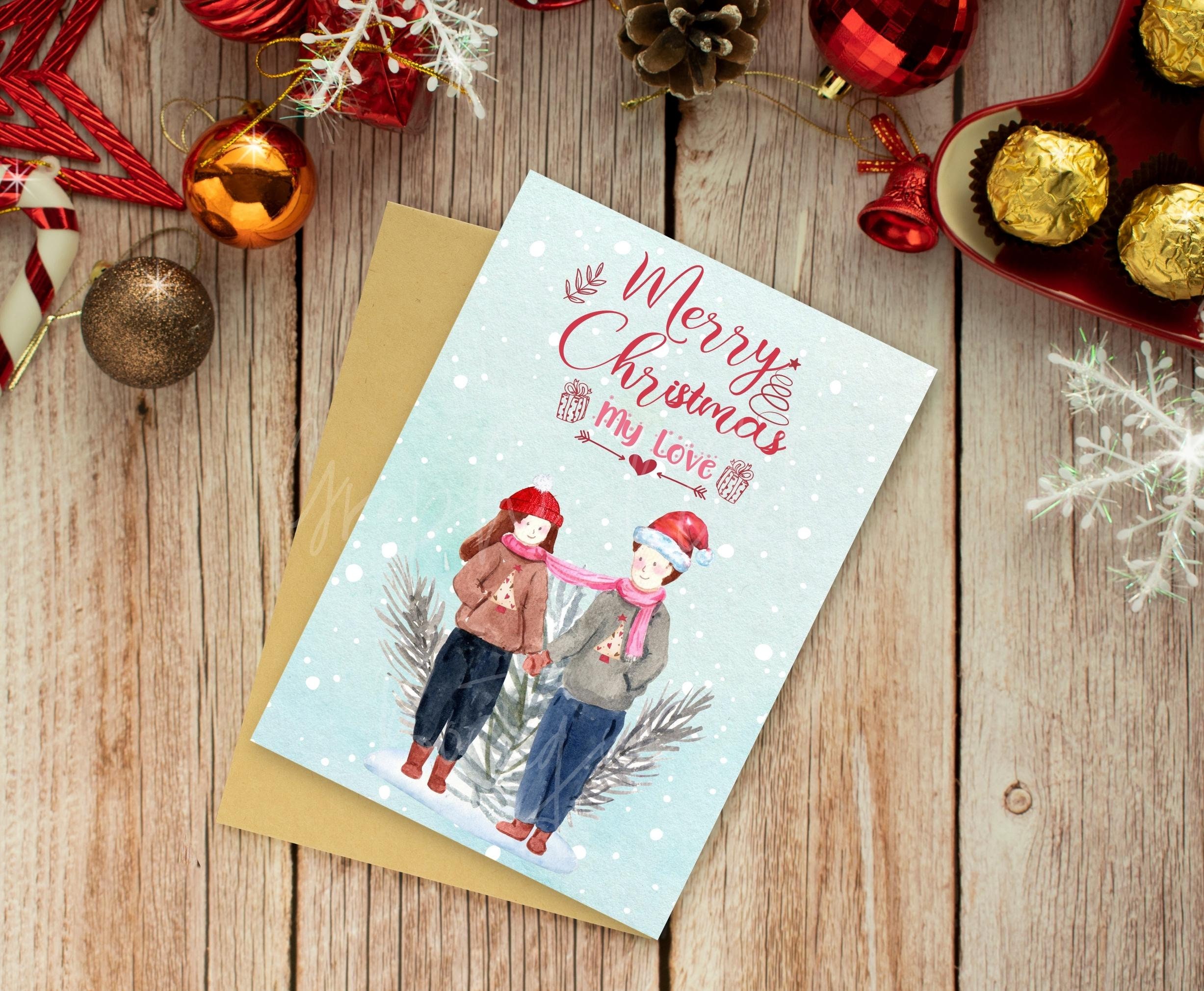 Instant Digital Download Card. Printable My Love Christmas Xmas Card ...