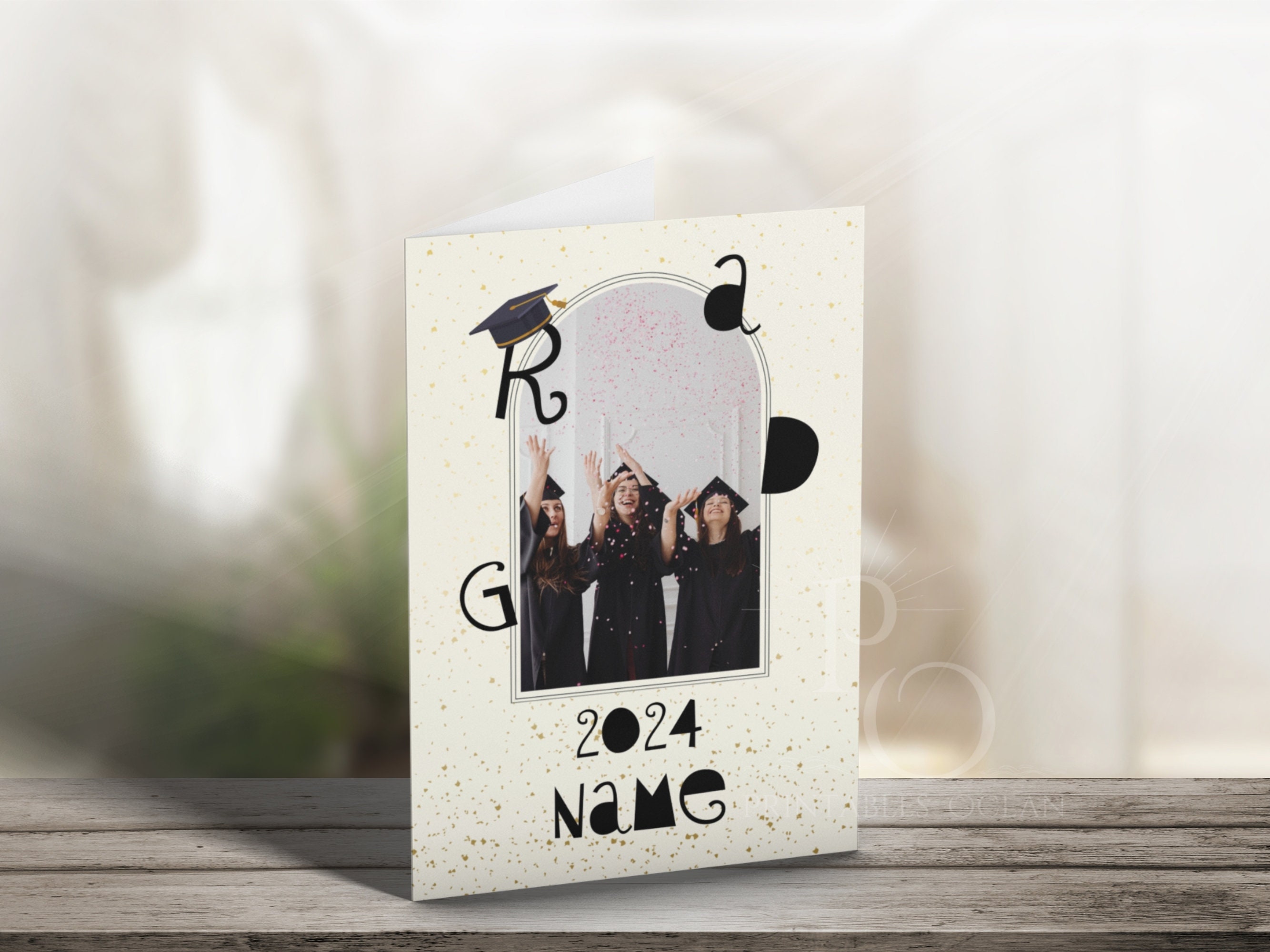 Personalized Graduation Card Printable Self-edit Picture Template PDF ...