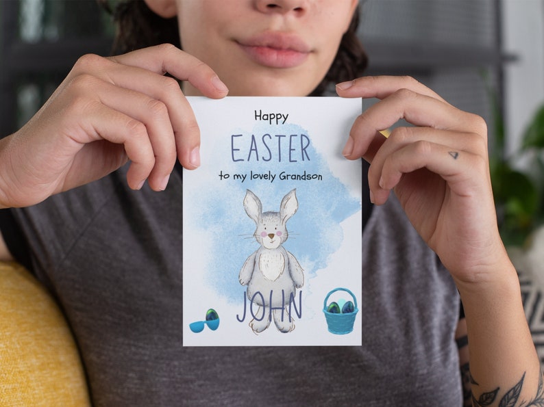 Personalized Easter Card for Grandson Printable Instant Download Last ...