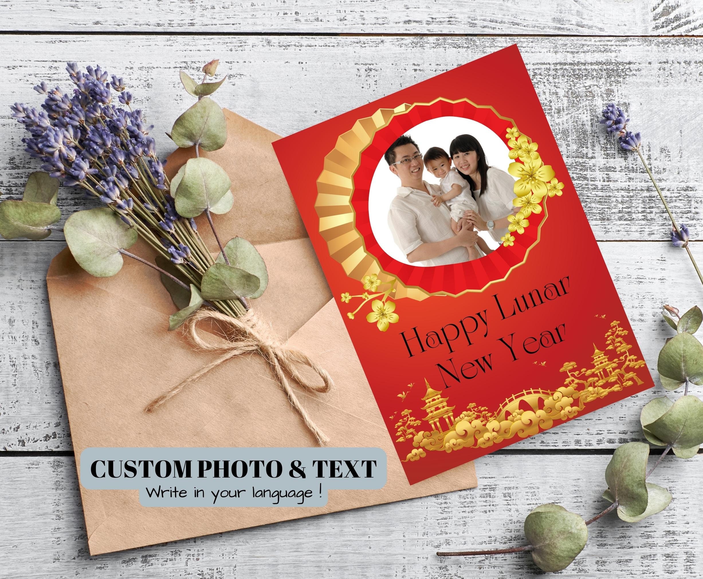 Chinese New Year Handmade Card Printable Personalized Chinese - Etsy