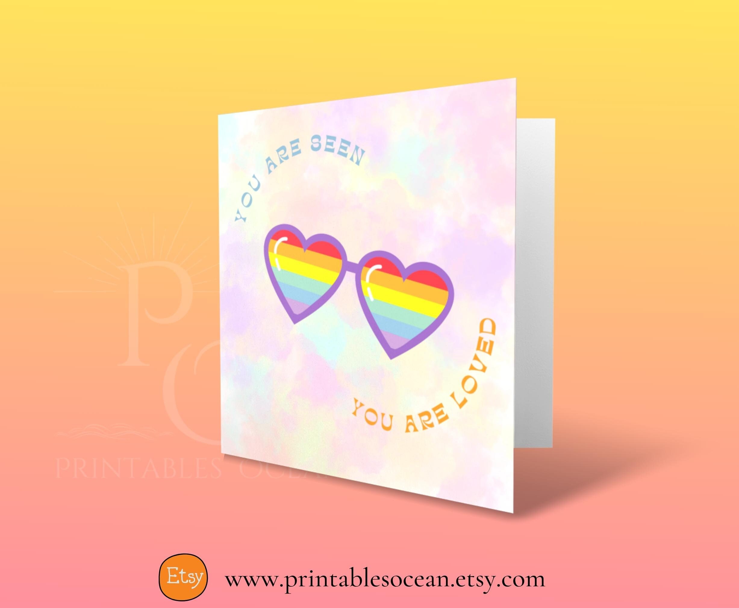 LGBTQ Valentines Card Printable, LGBTQ Pride Queer Gay Lesbian Love ...