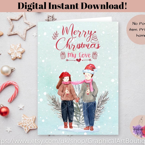 Love Christmas Card - Etsy
