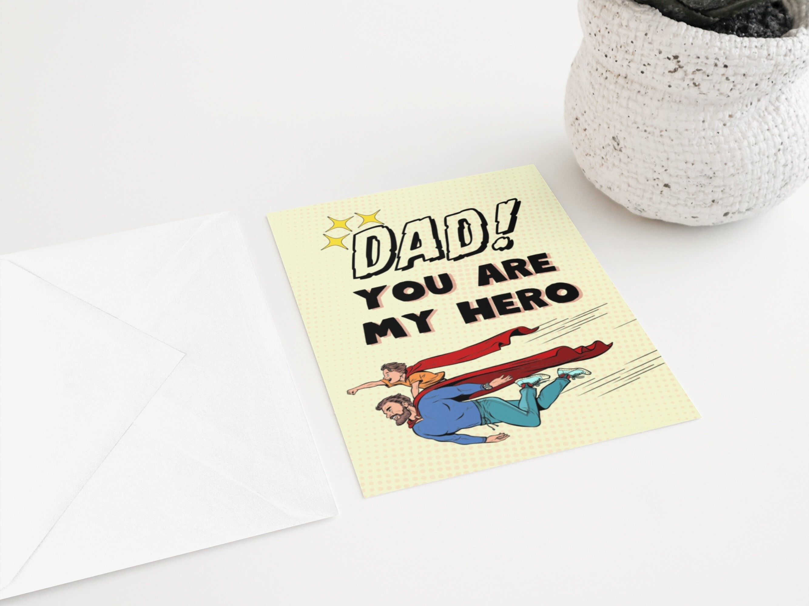 Father's Day Card Printable You Are My Hero Superhero Dad Card, Dad ...