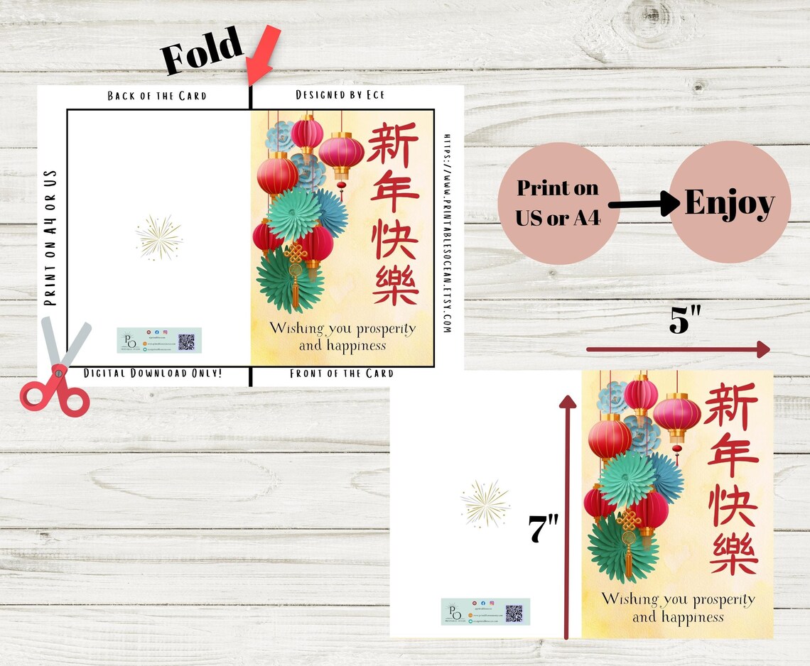 Chinese Lunar New Year Card Printable Chinese New Year Ecard - Etsy