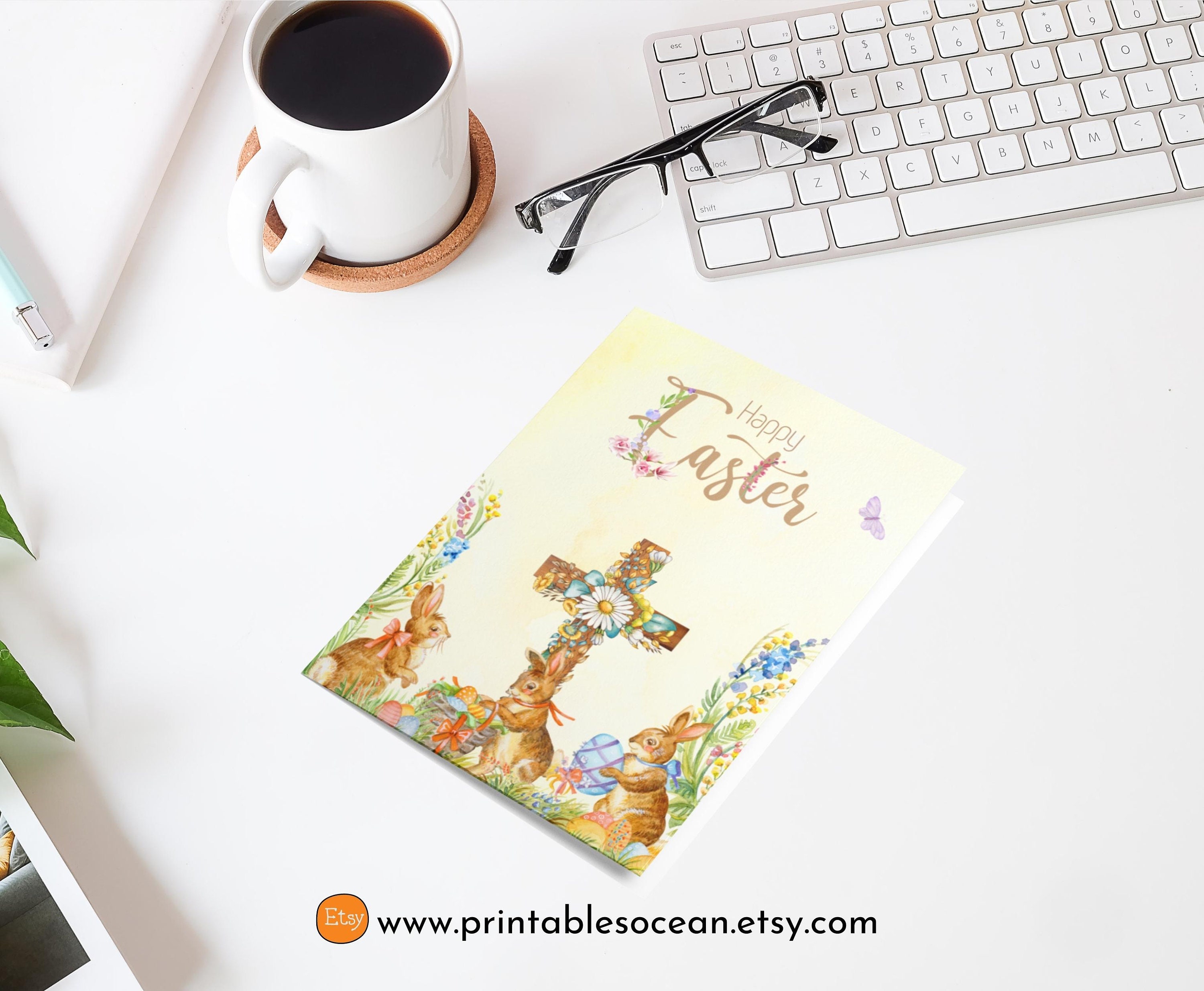 Easter Card Religious Catholic Christian Cross Printable Digital Card ...