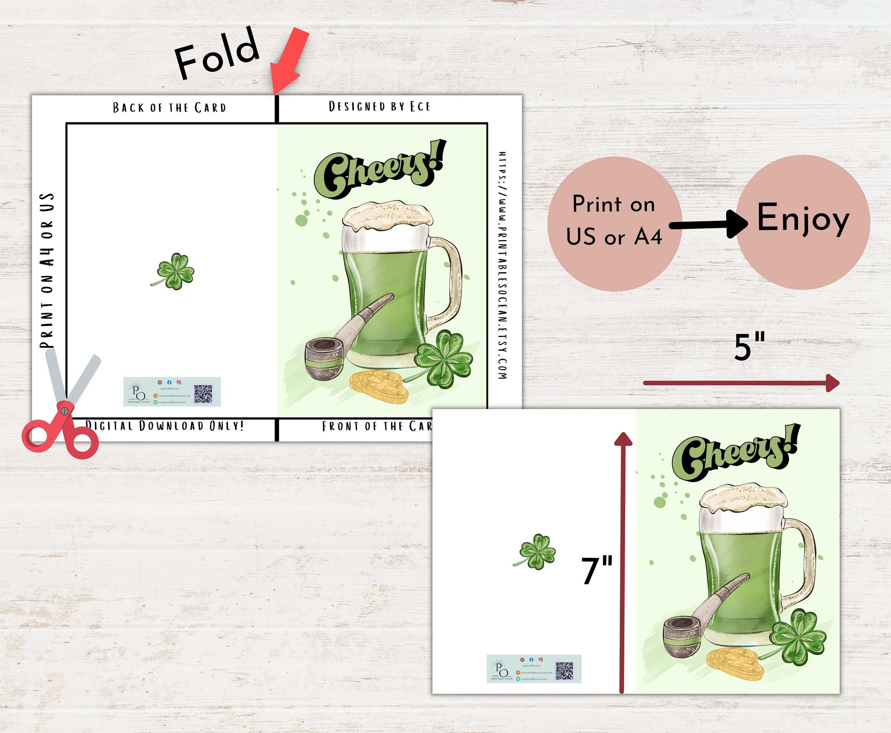 St Patrick's Day Card Printable Irish St Paddys Day Card - Etsy
