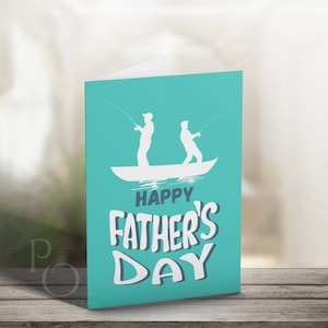 Fishing Father's Day Card Printable Last Minute Instant Download 5"x7 ...