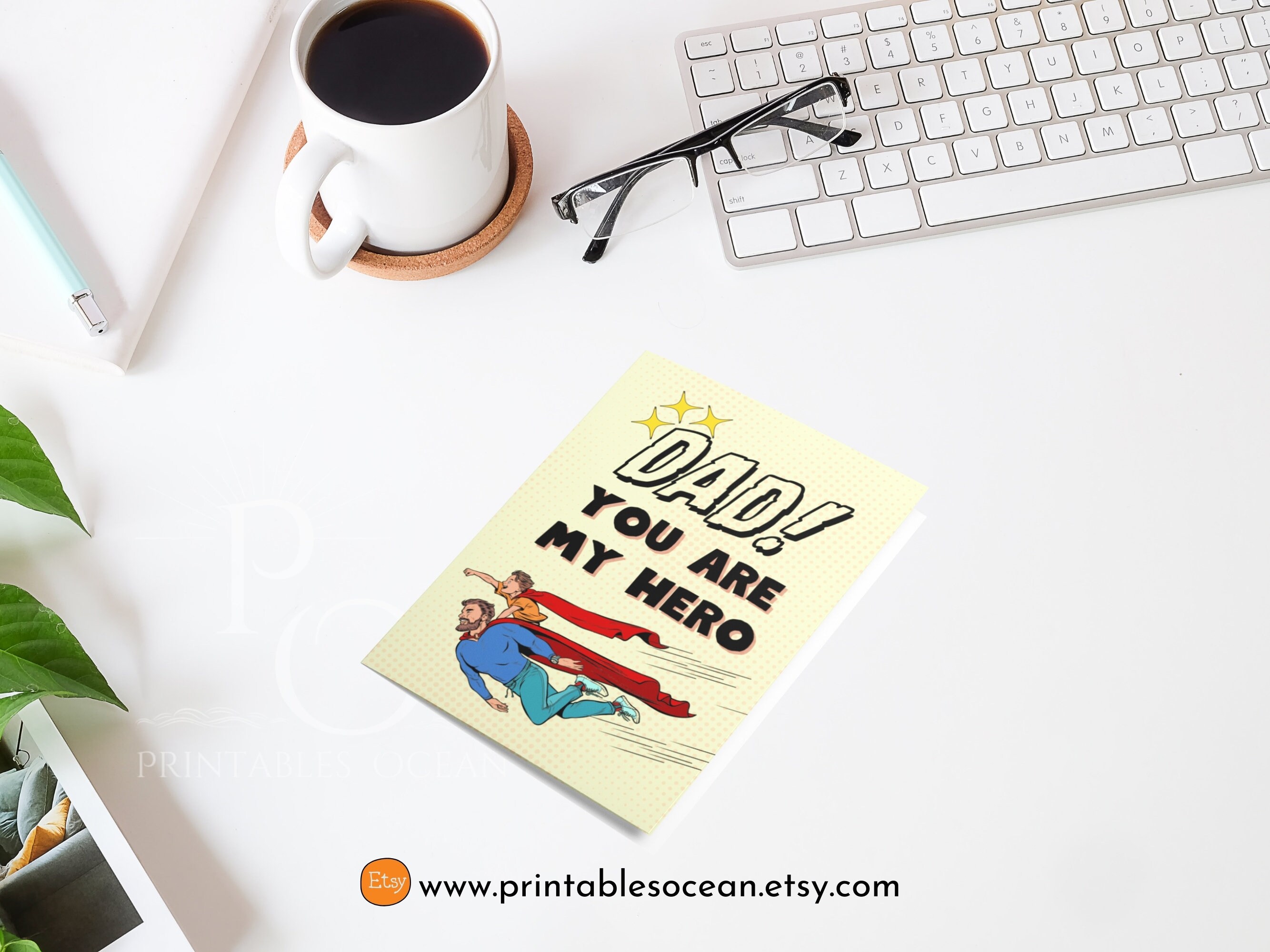 Father's Day Card Printable You Are My Hero Superhero Dad Card, Dad ...