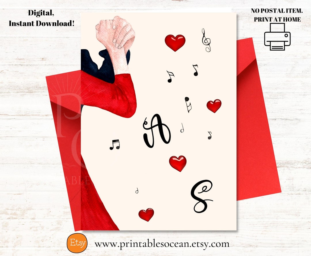 Personalized Love Card for Her Him Printable, Romantic Anniversary ...